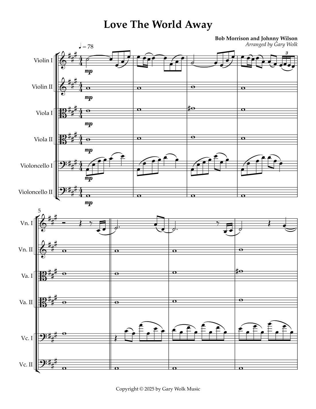 Love The World Away (arr. Gary Wolk) by Kenny Rogers Sheet Music for ...