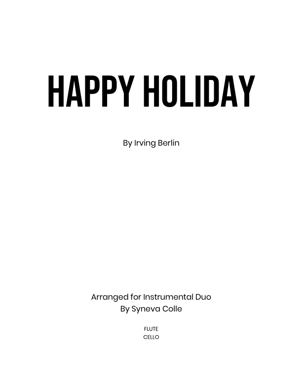 Happy Holiday (arr. Syneva Colle) Sheet Music | Irving Berlin ...