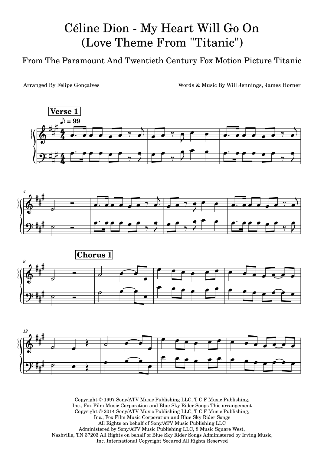 My Heart Will Go On (Love Theme From 'titanic') (arr. Felipe Gonçalves ...