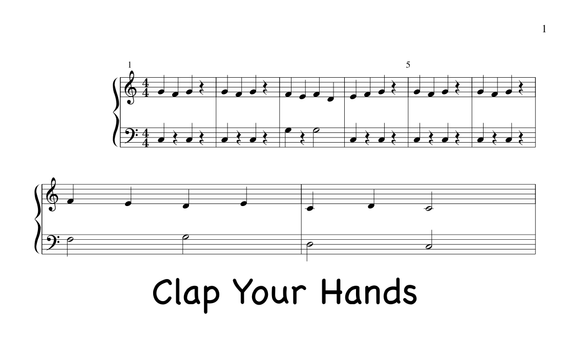 Clap Your Hands by Lea McShan Sheet Music for Easy Piano at Sheet Music ...