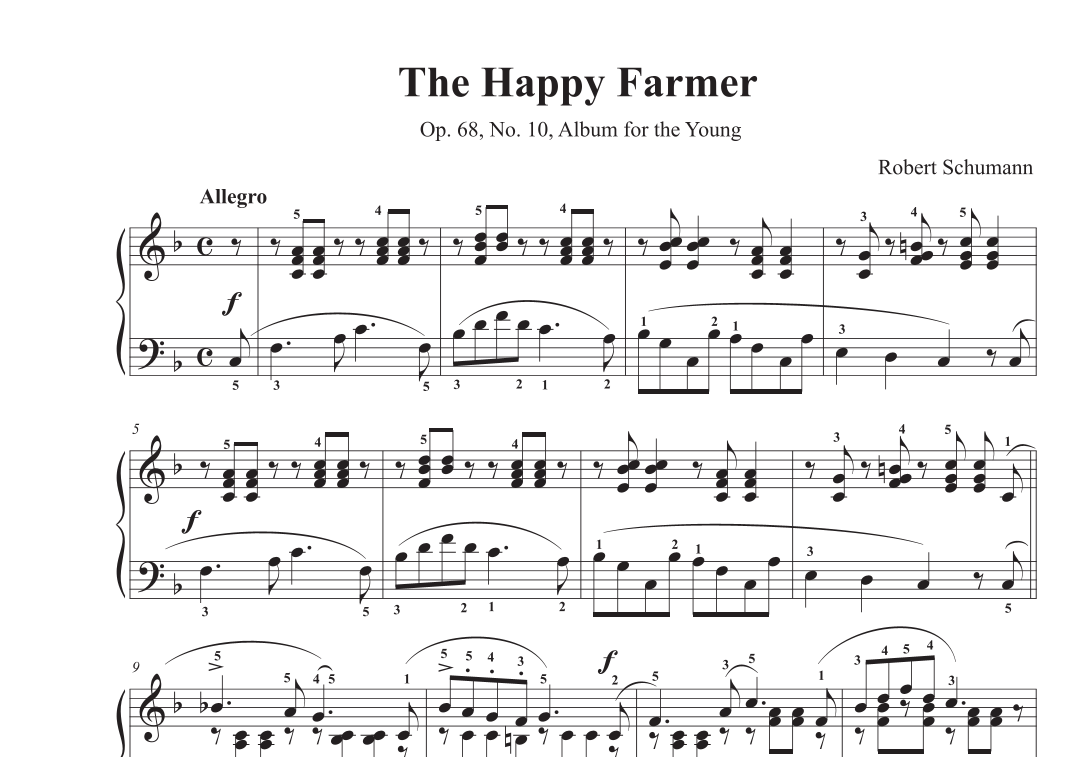 The Happy Farmer - Op. 68, No. 10, Album for the Young (arr. Avgusta ...