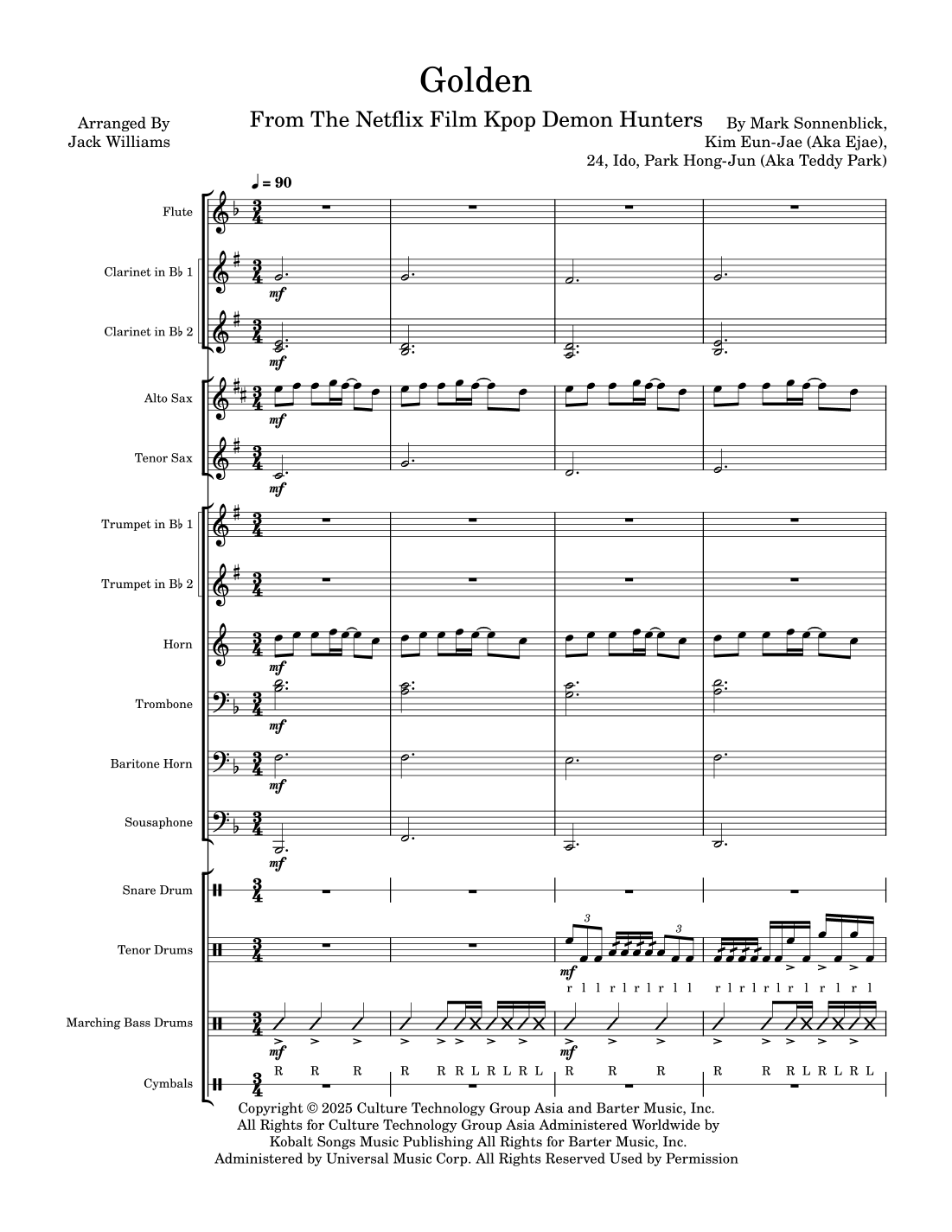 Golden (arr. Jack Williams) von Huntr/X (Ejae, Audrey Nuna And Rei Ami ...