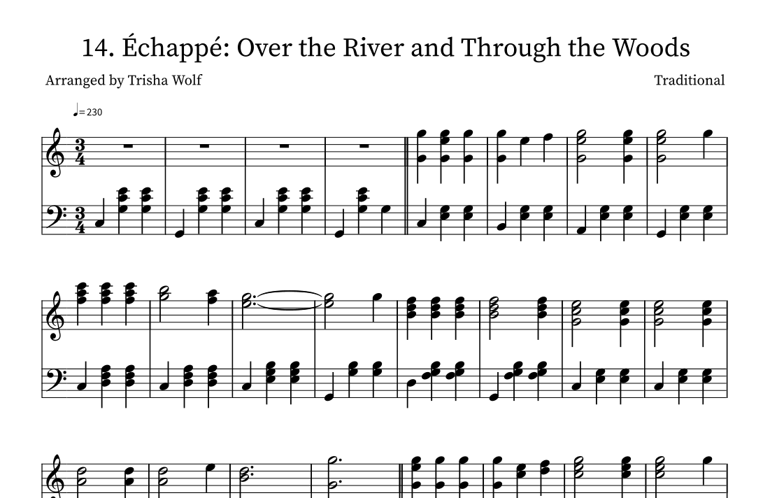 Over the River and Through the Woods (Échappé) (arr. Trisha Wolf) by ...