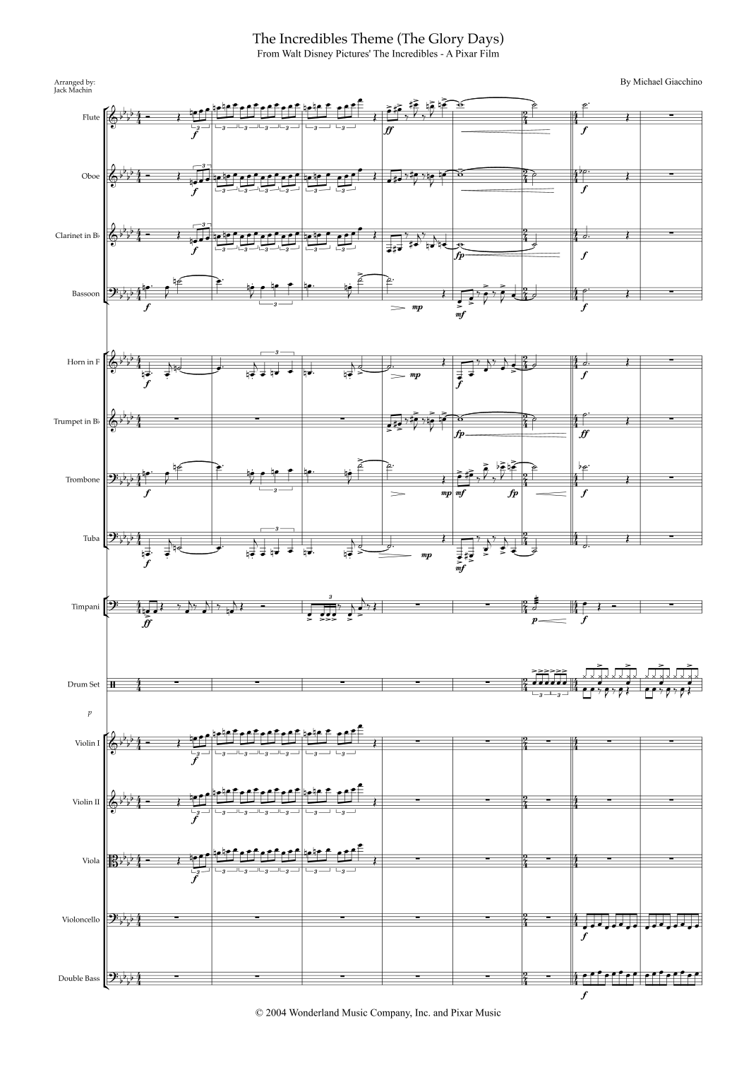 The Glory Days (arr. Jack Machin) by Michael Giacchino Sheet Music for ...