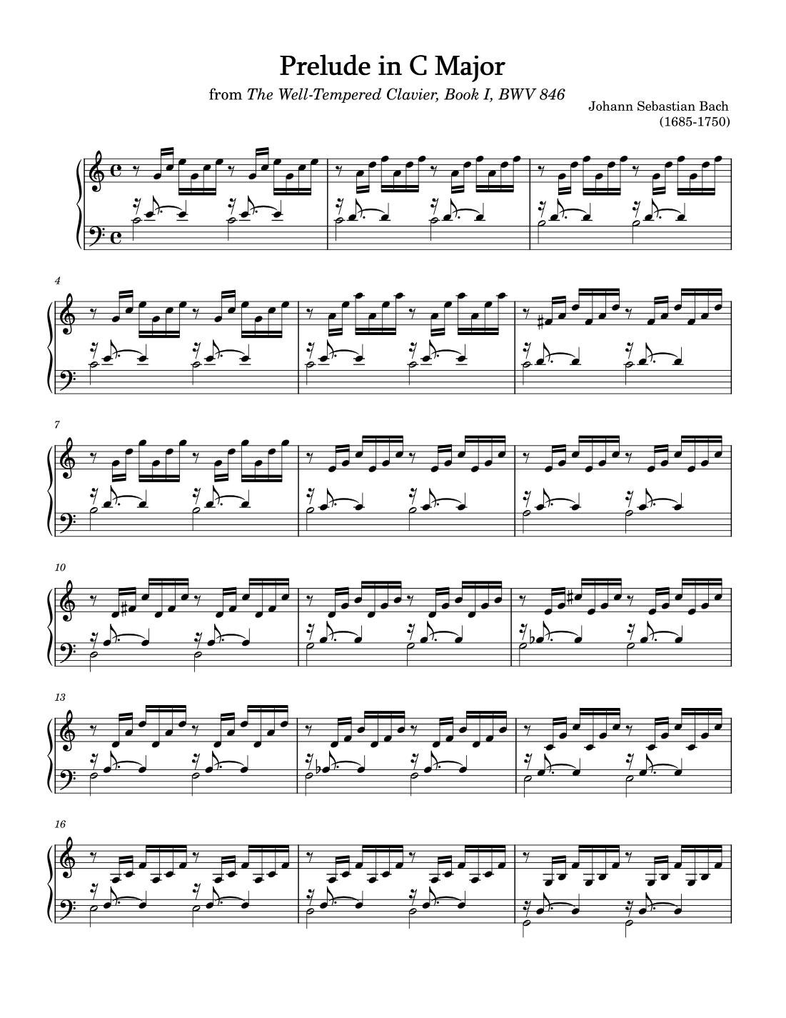 Prelude in C Major (arr. Warren K.) von Johann Sebastian Bach Noten zum ...