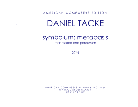 [Tacke] symbolum: metabasis by Daniel Tacke Sheet Music for Performance ...