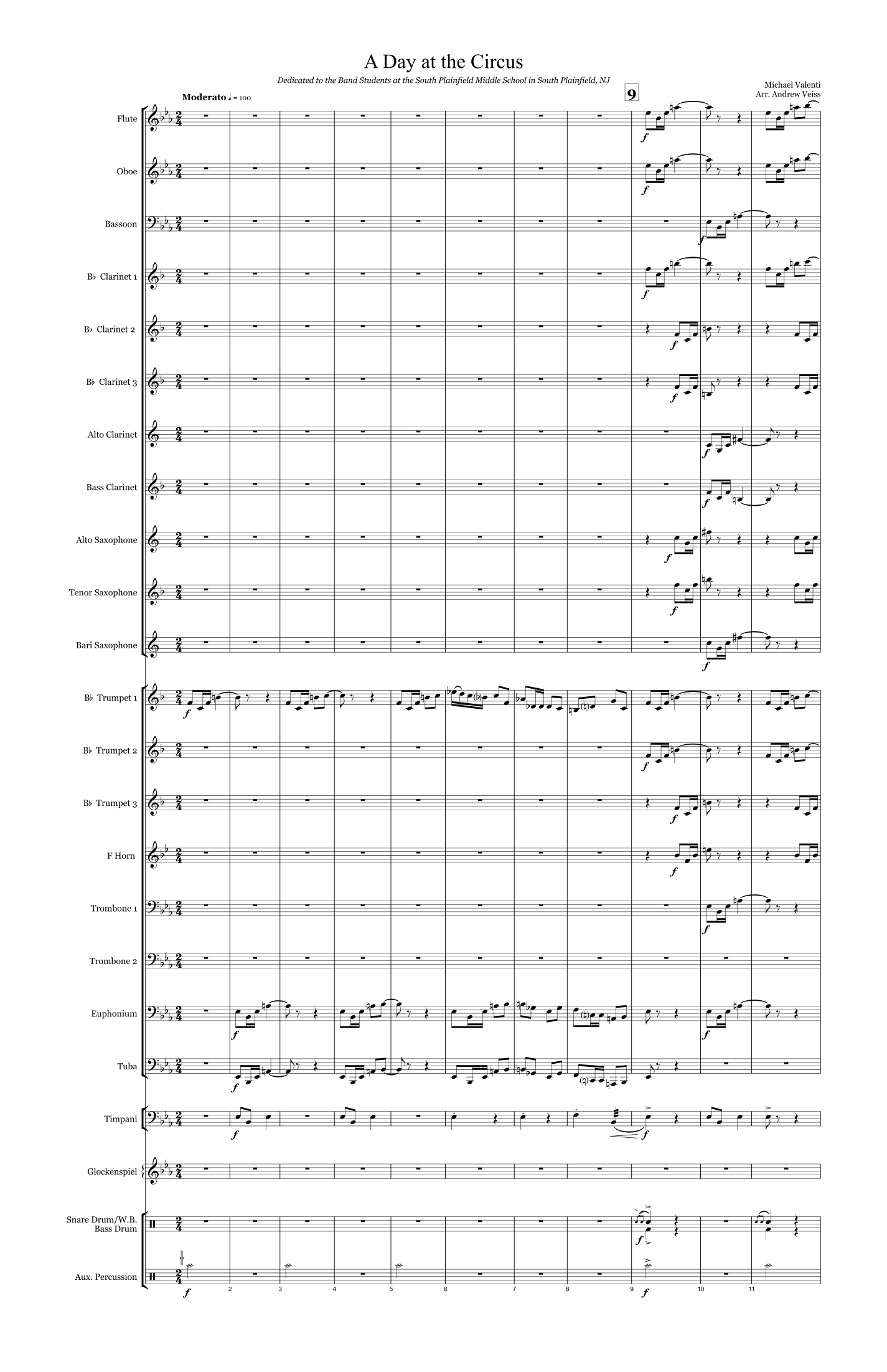 A Day at the Circus by Michael Valenti Sheet Music for Concert Band at ...