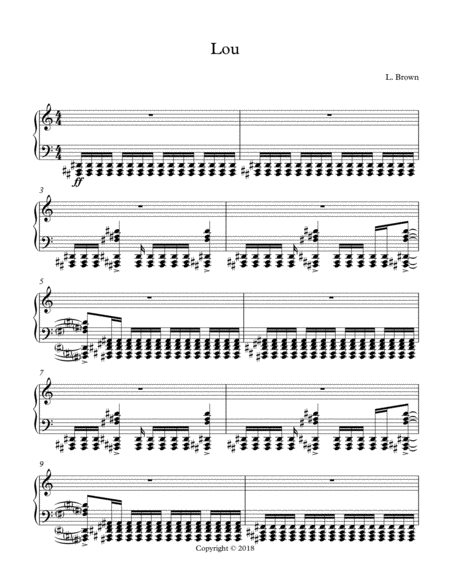 Lou by L. Brown Sheet Music for Piano Solo at Sheet Music Direct