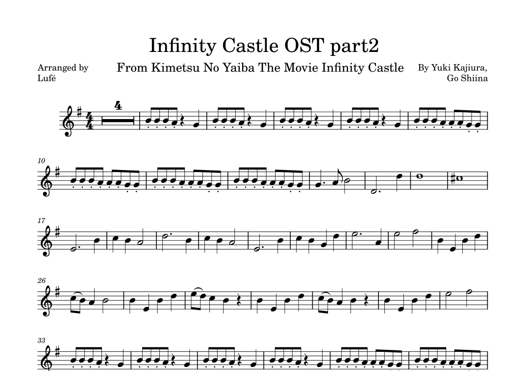 Demon Slayer Kimetsu No Yaiba The Movie Infinity Castle (arr. Lufé) by ...