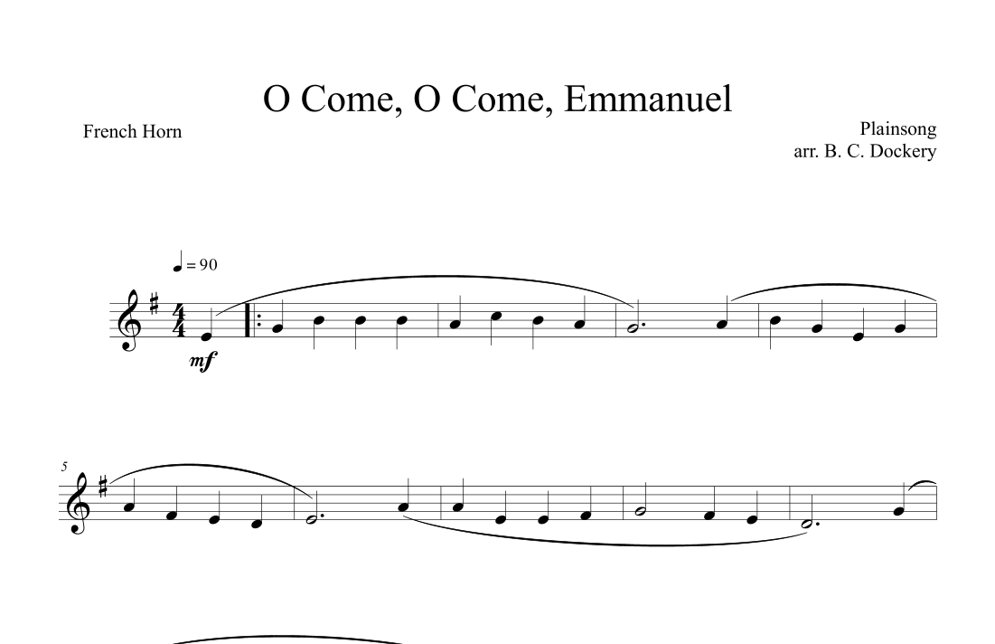 O Come, O Come, Emmanuel (French Horn Solo) (arr. B. C. Dockery) by ...