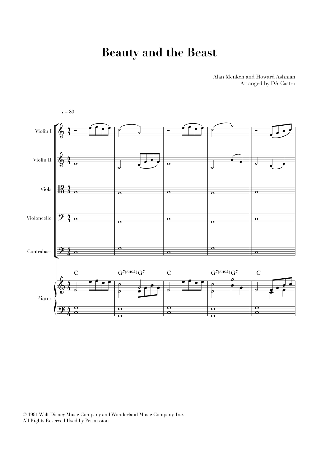 Beauty And The Beast (arr. DA Castro by Celine Dion & Peabo Bryson ...