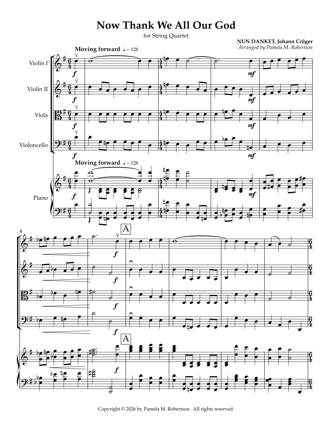 Now Thank We All Our God (arr. Pamela M. Robertson) by NUN DANKET ALLE ...