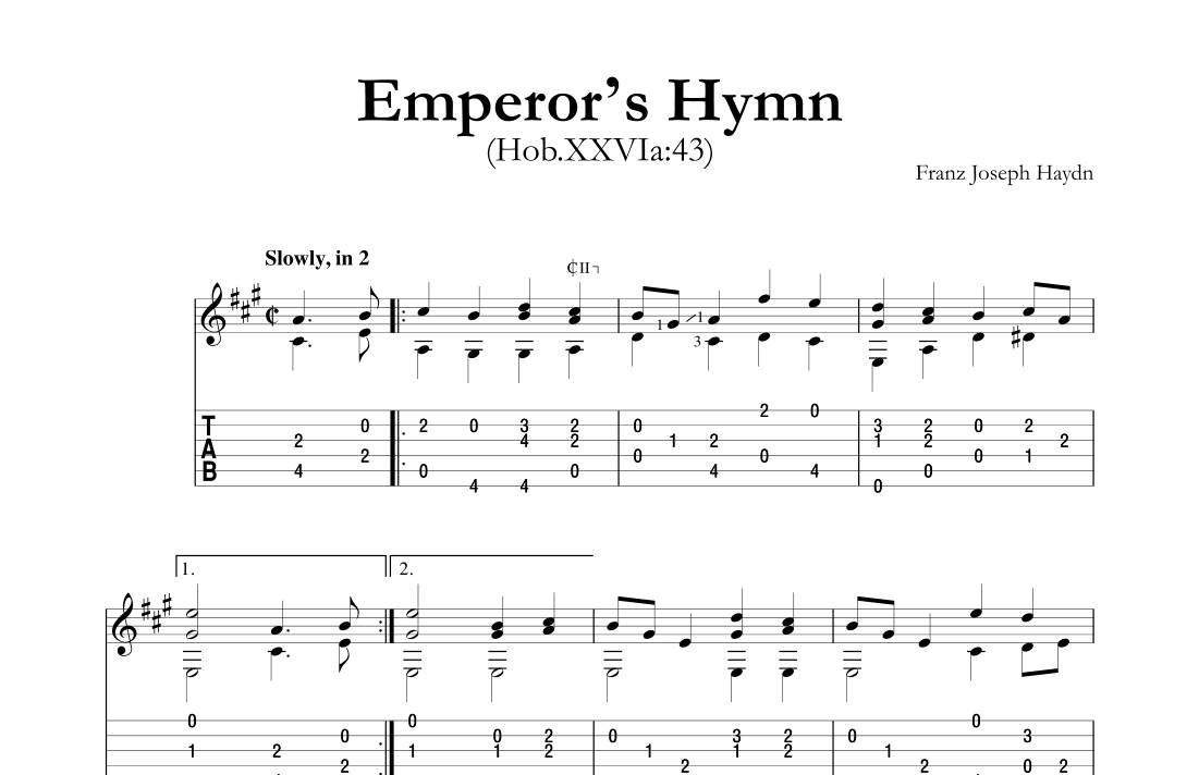Emperor’s Hymn (Hob.XXVIa:43) (arr. Mark Phillips) by Franz Joseph ...