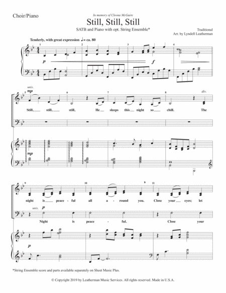 Still, Still, Still--SATB octavo Sheet Music | Traditional | SATB Choir