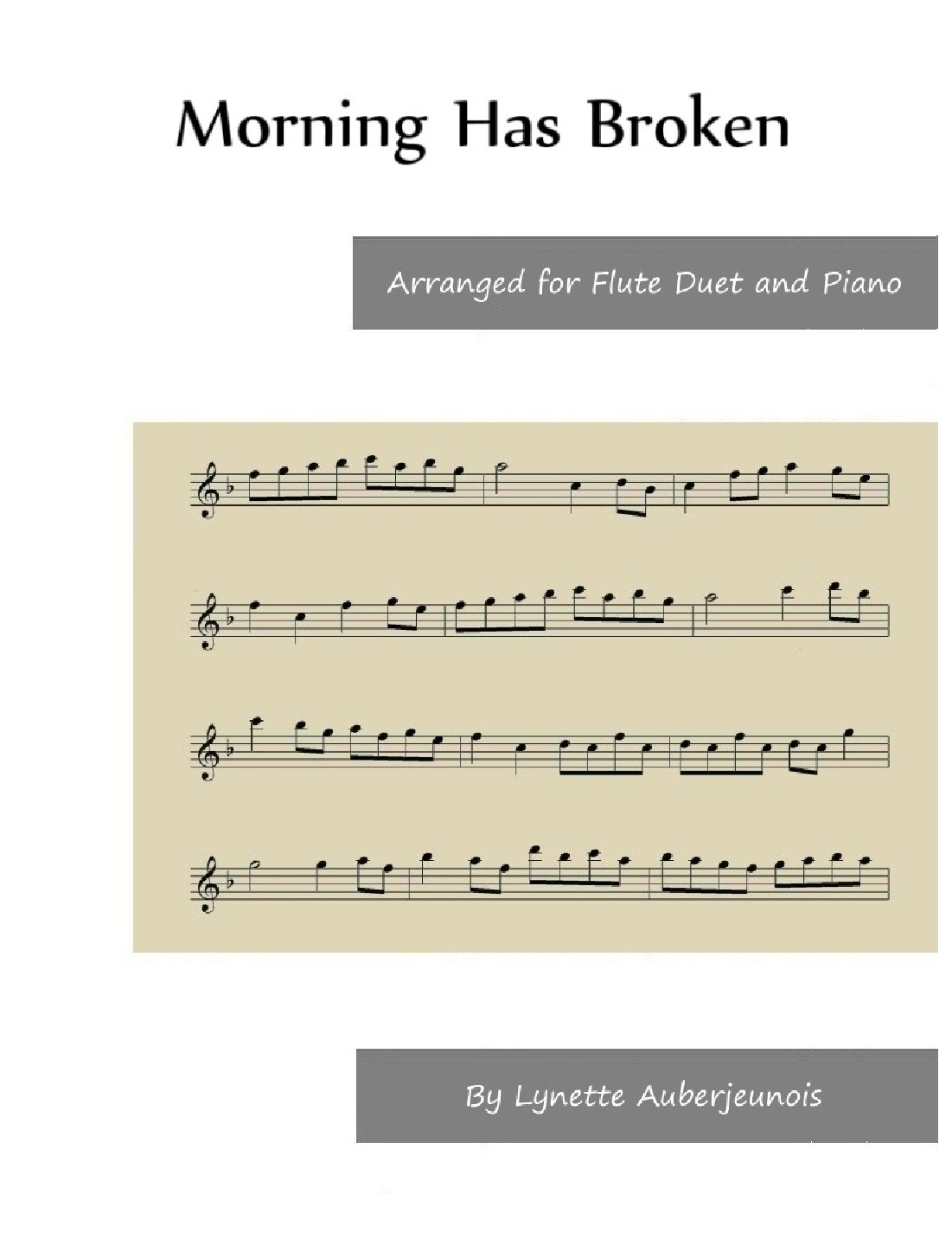 Morning Has Broken - Flute Duet and Piano (arr. Lynette Auberjeunois ...