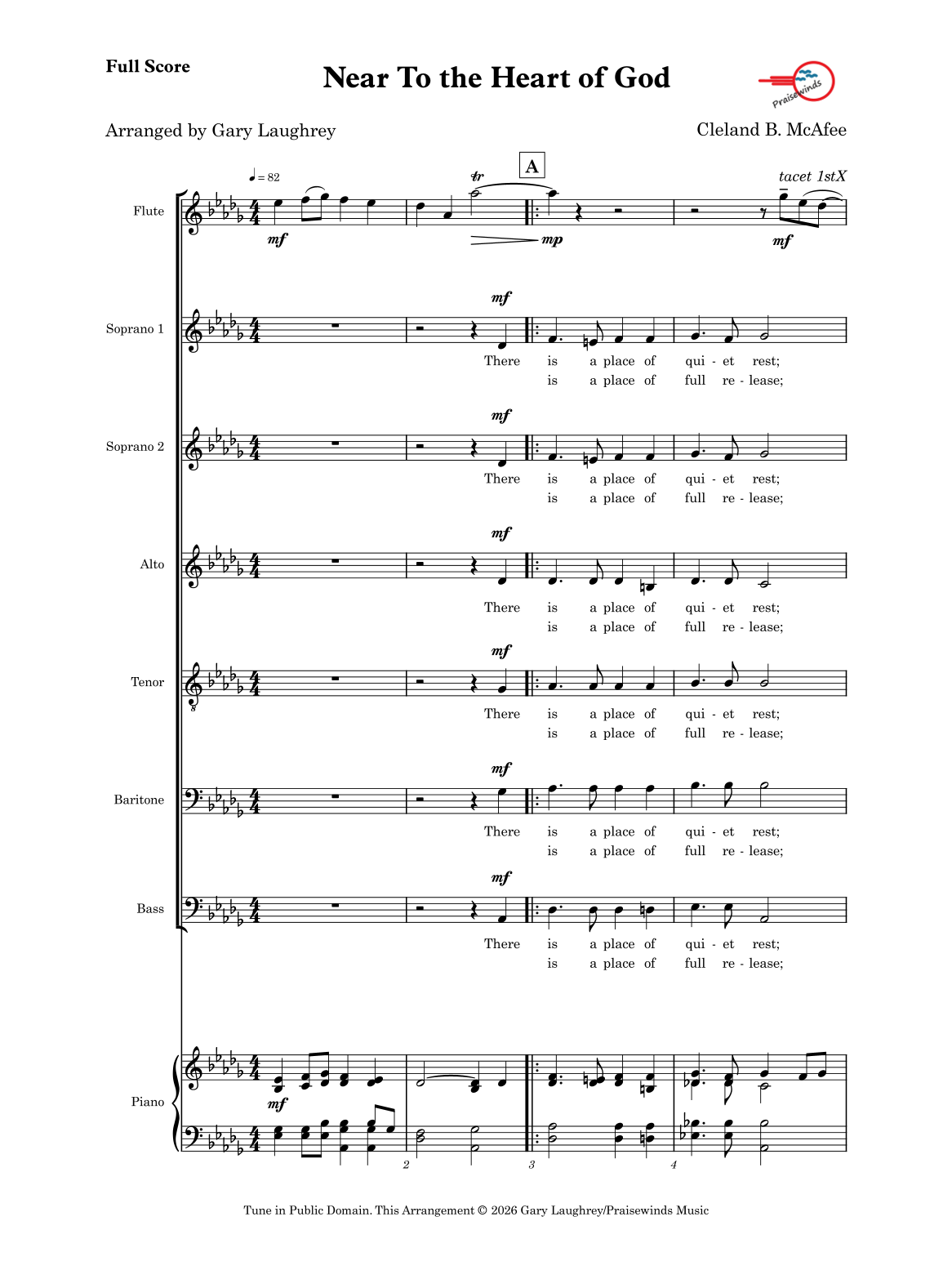 Near to the Heart of God (arr. Gary Laughrey) by Cleland B. McAfee ...