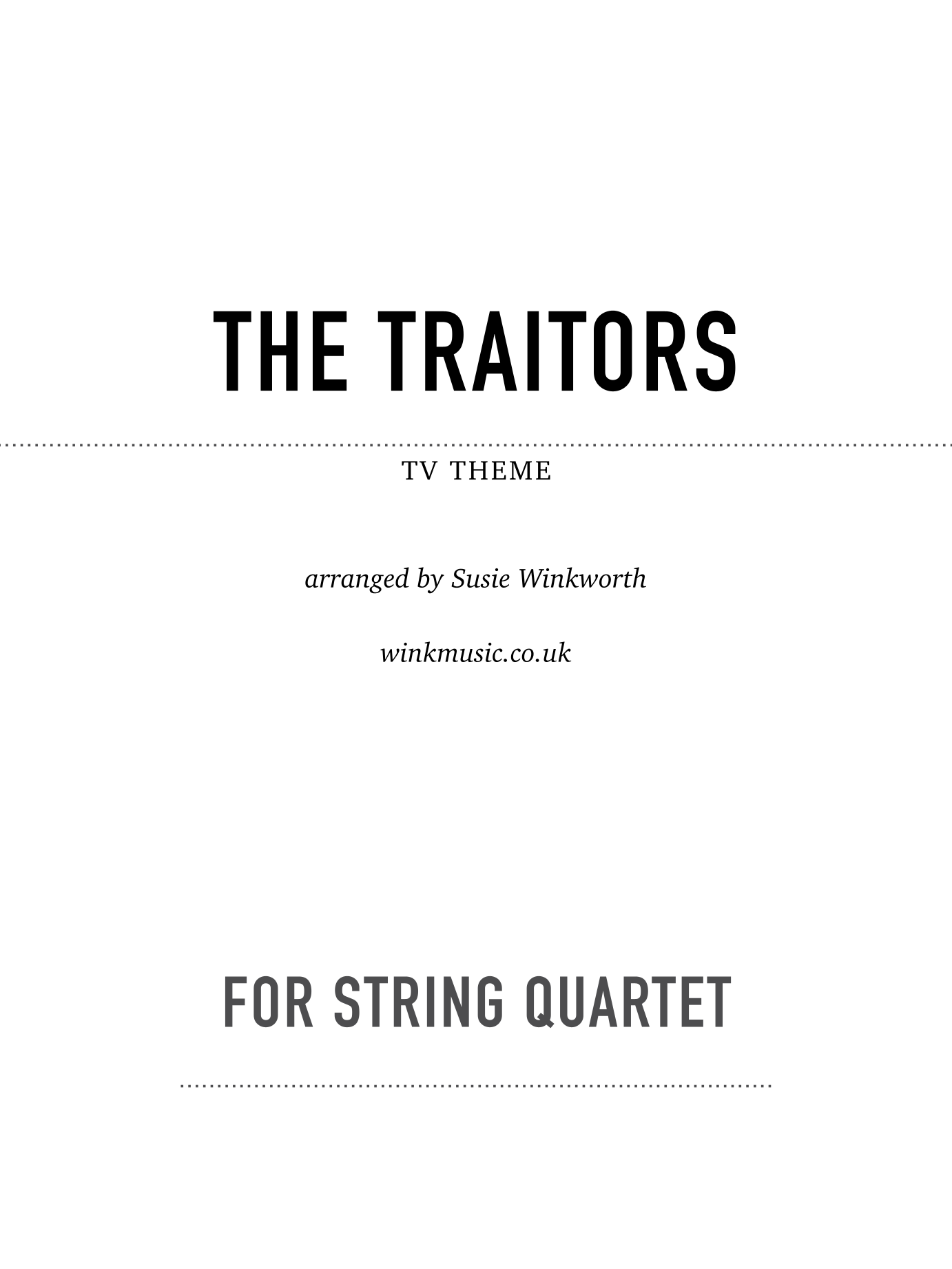 The Traitors Main Theme (arr. Susie Winkworth winkmusic.co.uk) by (P/k ...