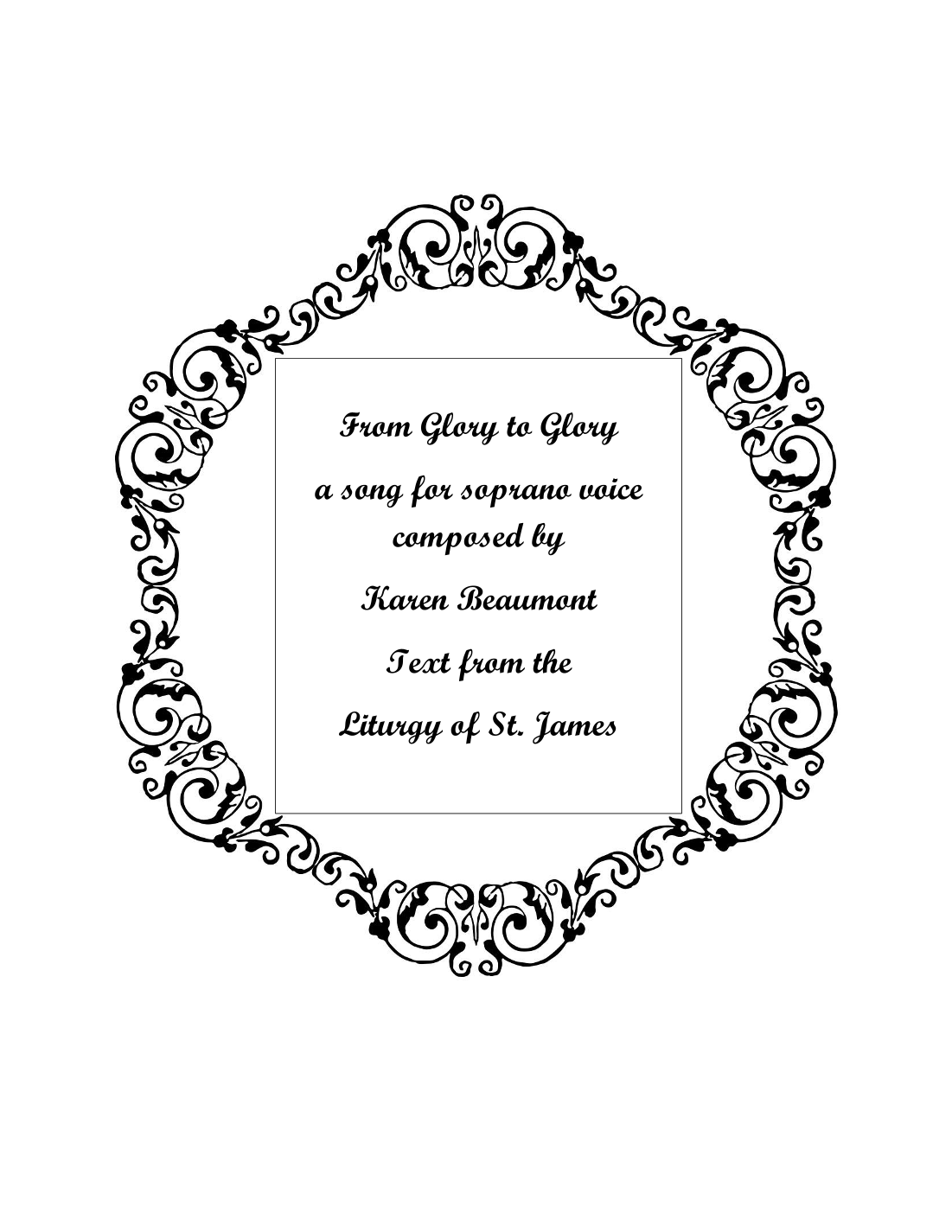 From Glory to Glory by Karen Beaumont Sheet Music for Piano & Vocal at ...