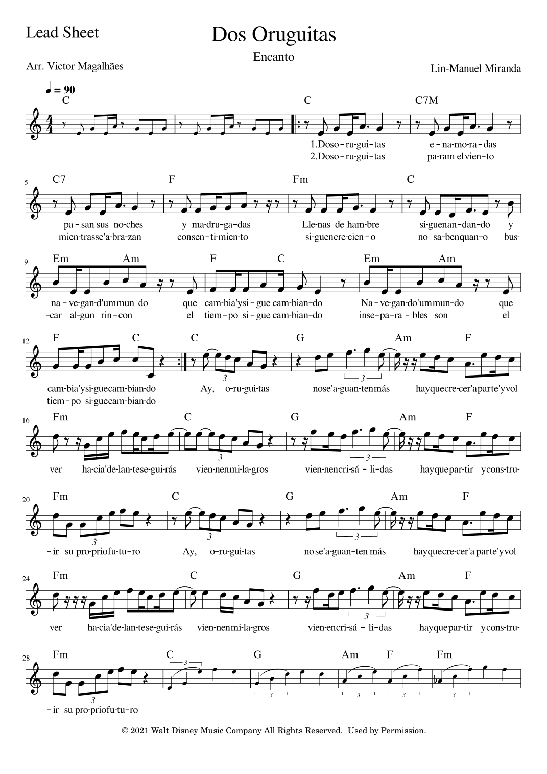 Dos Oruguitas (arr. Victor Magalhães) by Sebastian Yatra Sheet Music ...