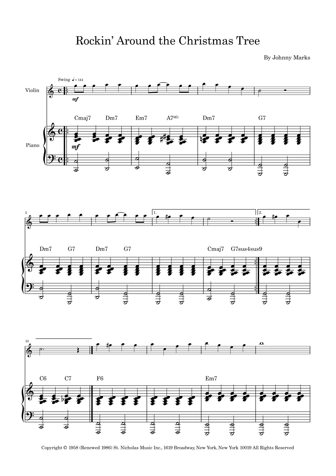 Rockin' Around The Christmas Tree (arr. Glauco Fernandes) by Brenda Lee ...