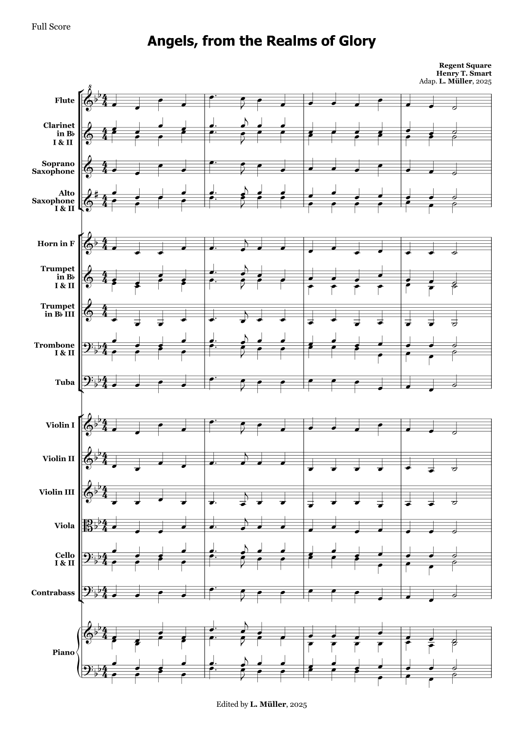 Angels, from the Realms of Glory - For beginner orchestra (arr. L ...