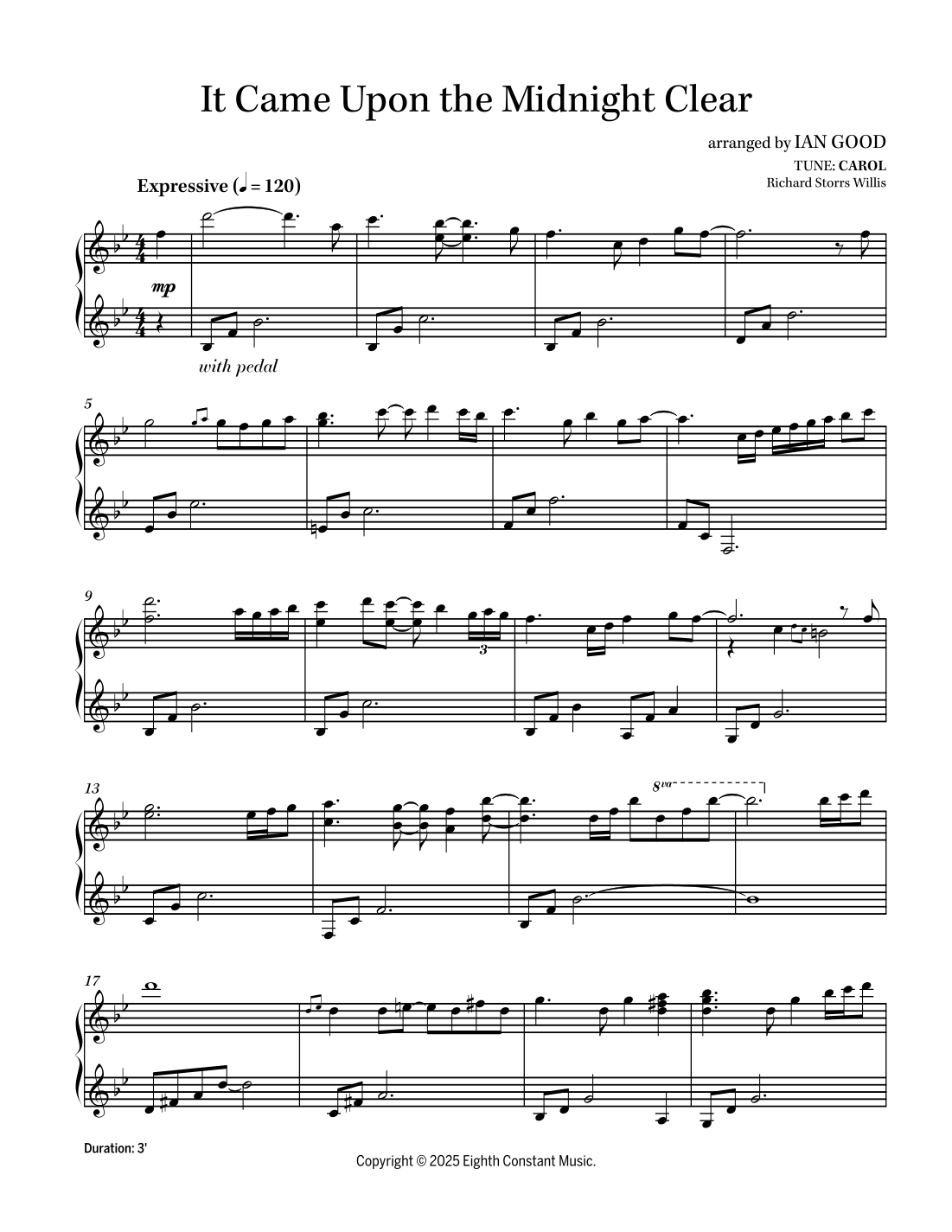 It Came Upon the Midnight Clear (CAROL) - new age piano (arr. Ian Good ...