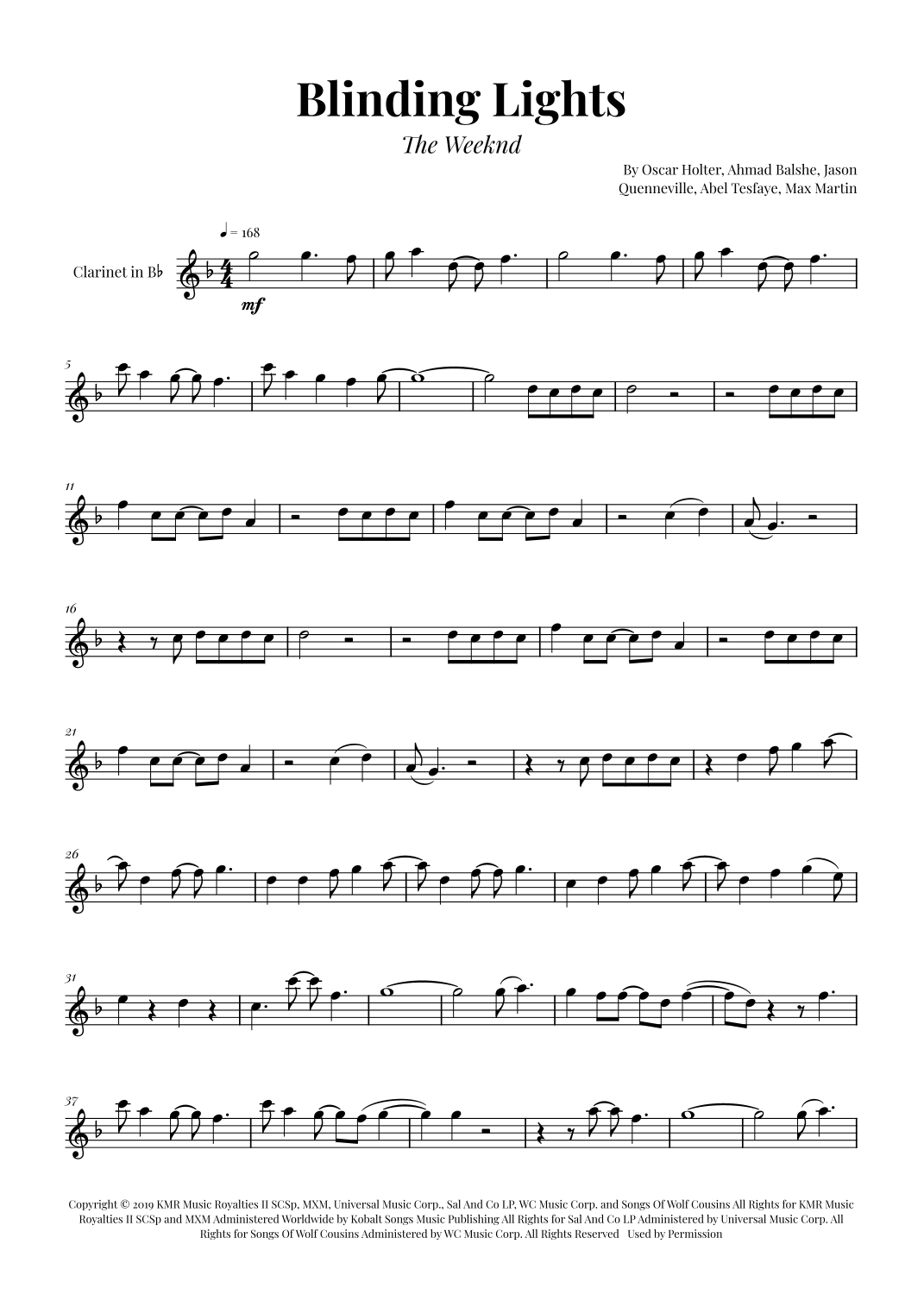 Blinding Lights (arr. Glauco Fernandes) von The Weeknd Noten zum ...