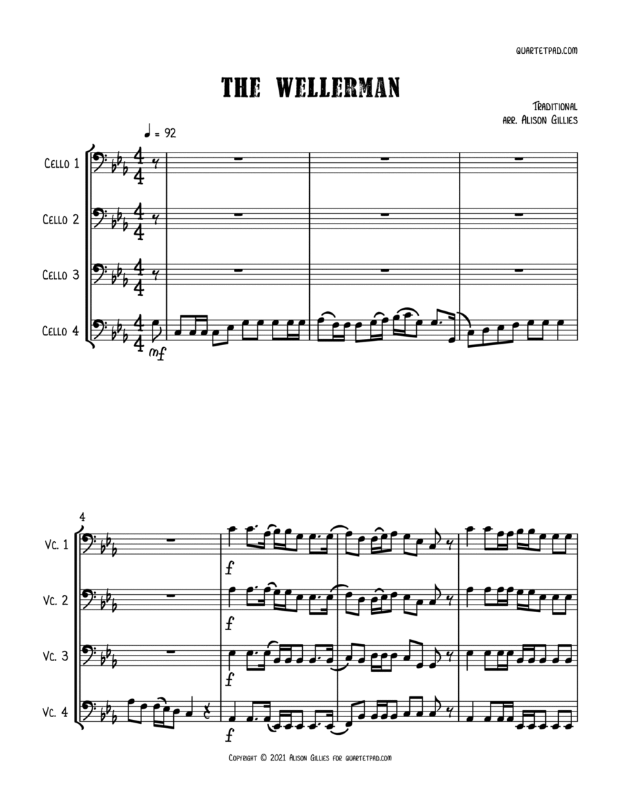 The Wellerman Sea Shanty - Cello Quartet (arr. Alison Gillies) by New ...