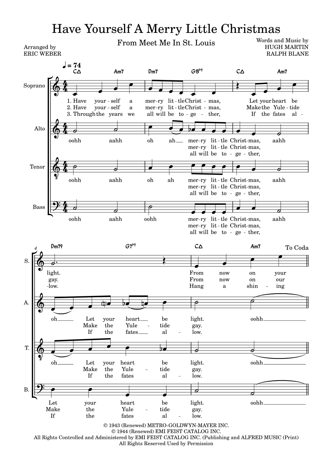 Have Yourself A Merry Little Christmas (arr. Eric Weber) by Barry ...