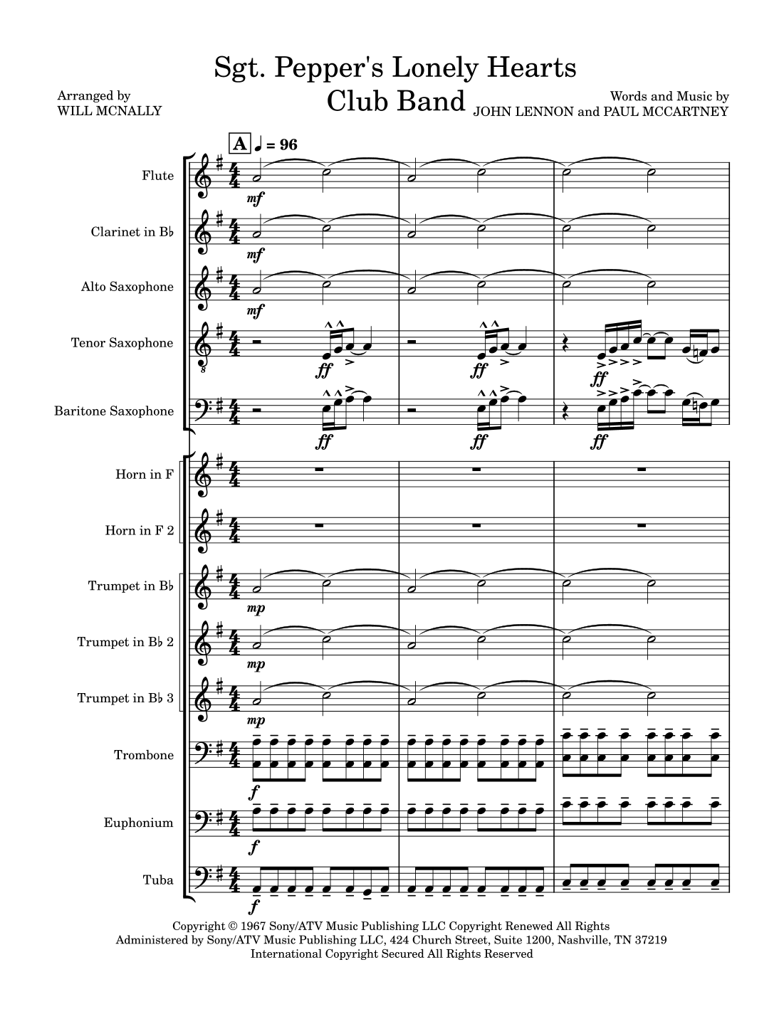 Sgt. Pepper's Lonely Hearts Club Band (arr. Will McNally) by The ...
