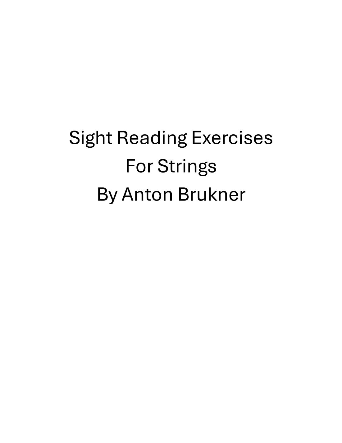 Sight Read Exercises/Performance Etudes for Strings - Score Only (arr ...