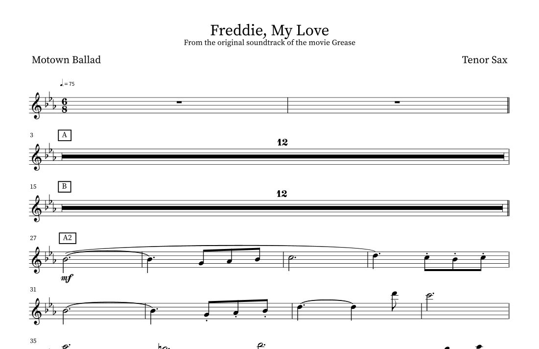 Freddy, My Love (arr. Miguel Matt Rivero) by Jim Jacobs Sheet Music for ...