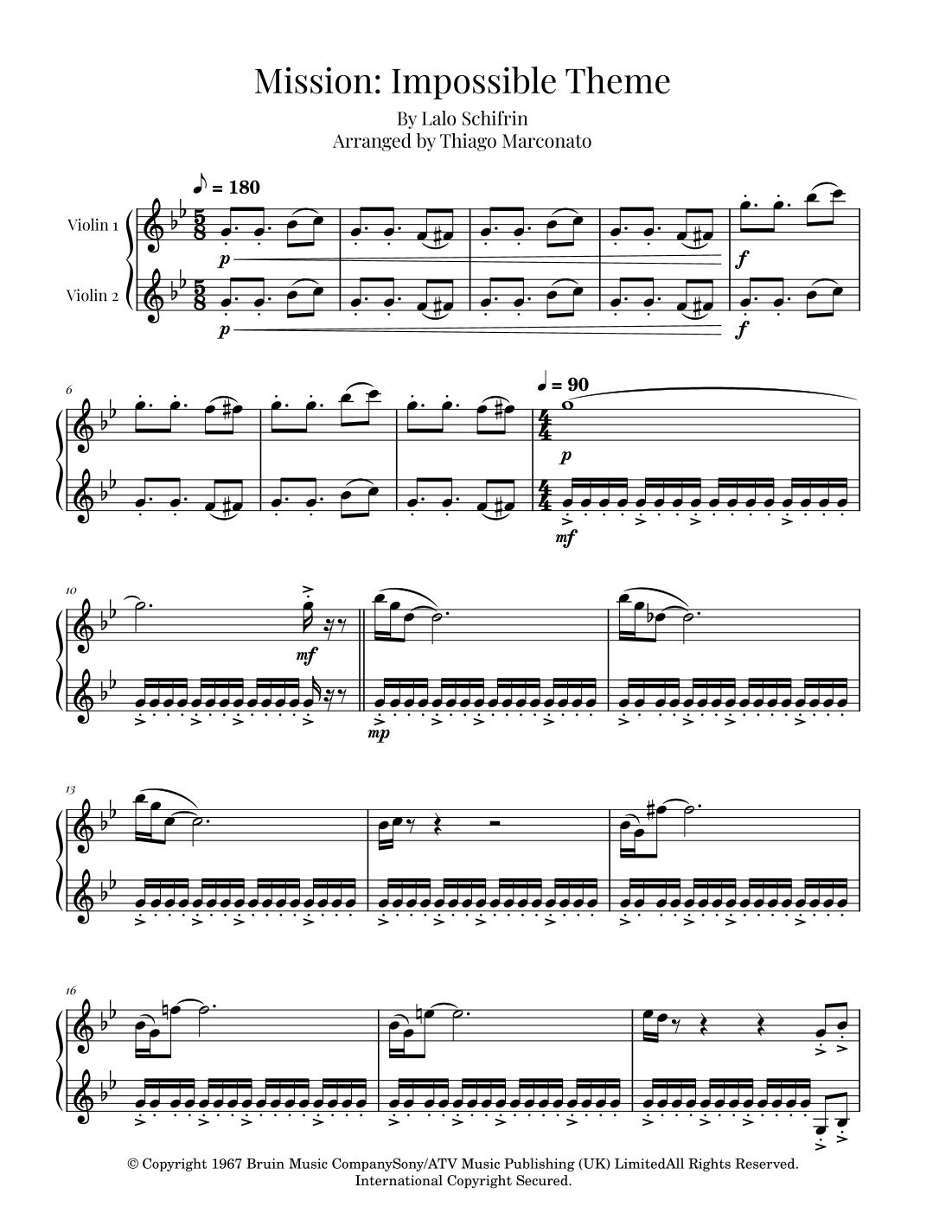Mission: Impossible Theme (Mission Accomplished) (arr. Thiago Marconato ...