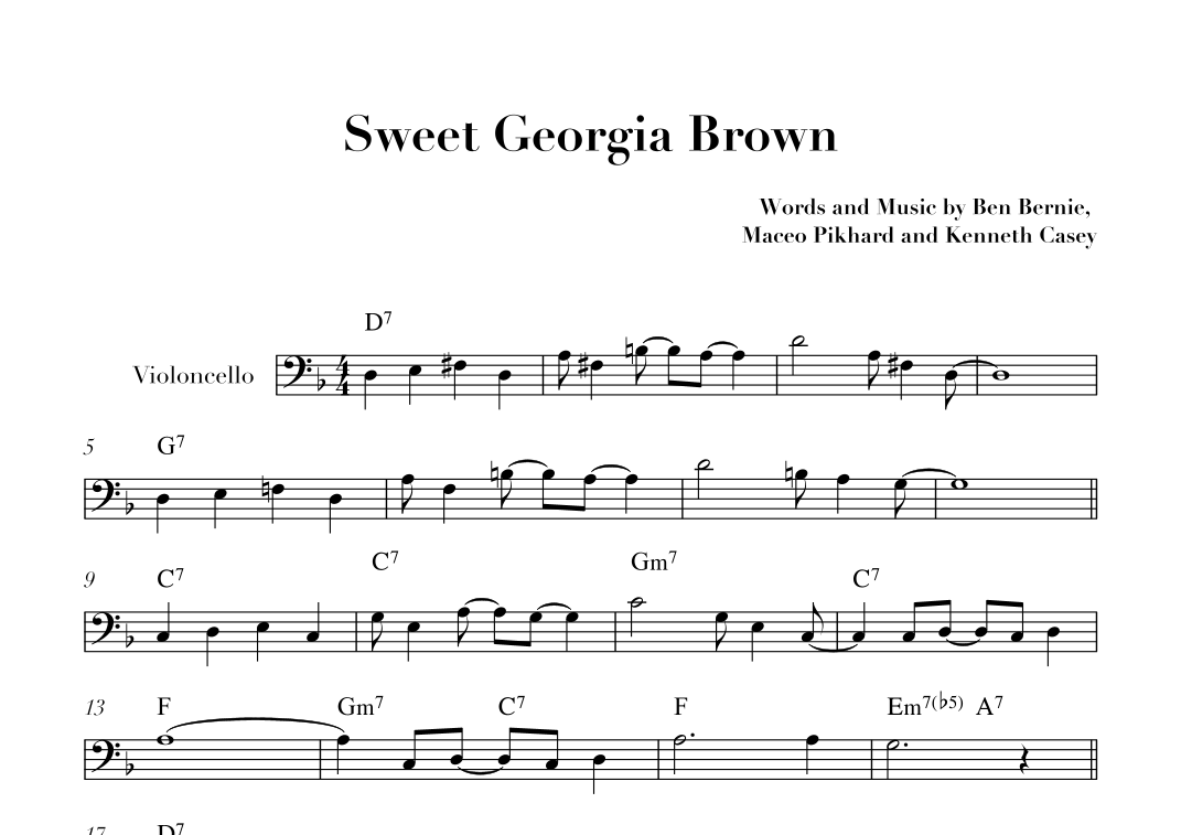 Sweet Georgia Brown - F Major (arr. DA Castro) by Ben Bernie, Maceo ...