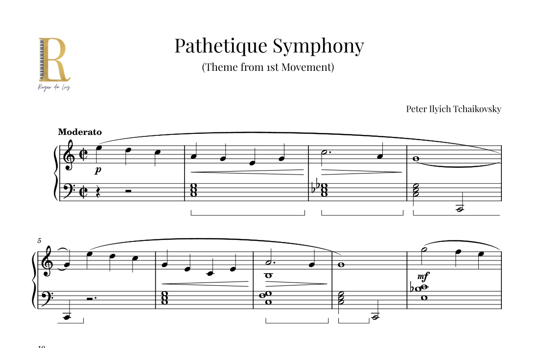 Symphony n.º 6 in B minor op. 74 - "Pathetique Symphony" (arr. Roger da ...