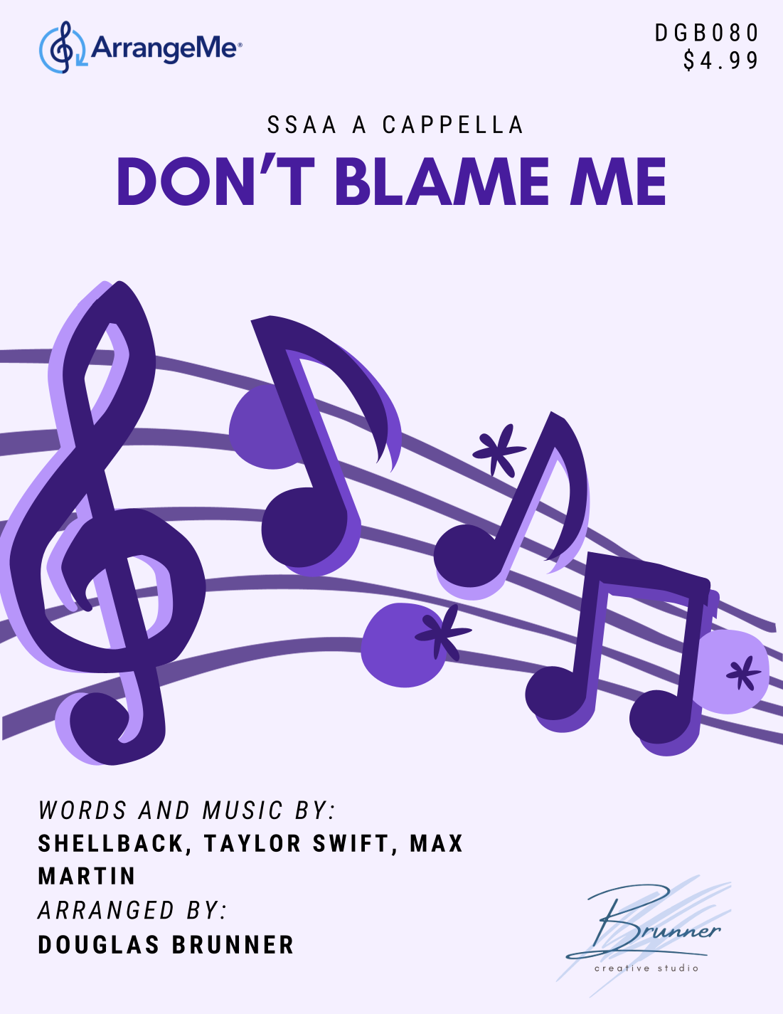 Don't Blame Me (arr. Douglas Brunner) by Taylor Swift Sheet Music for ...