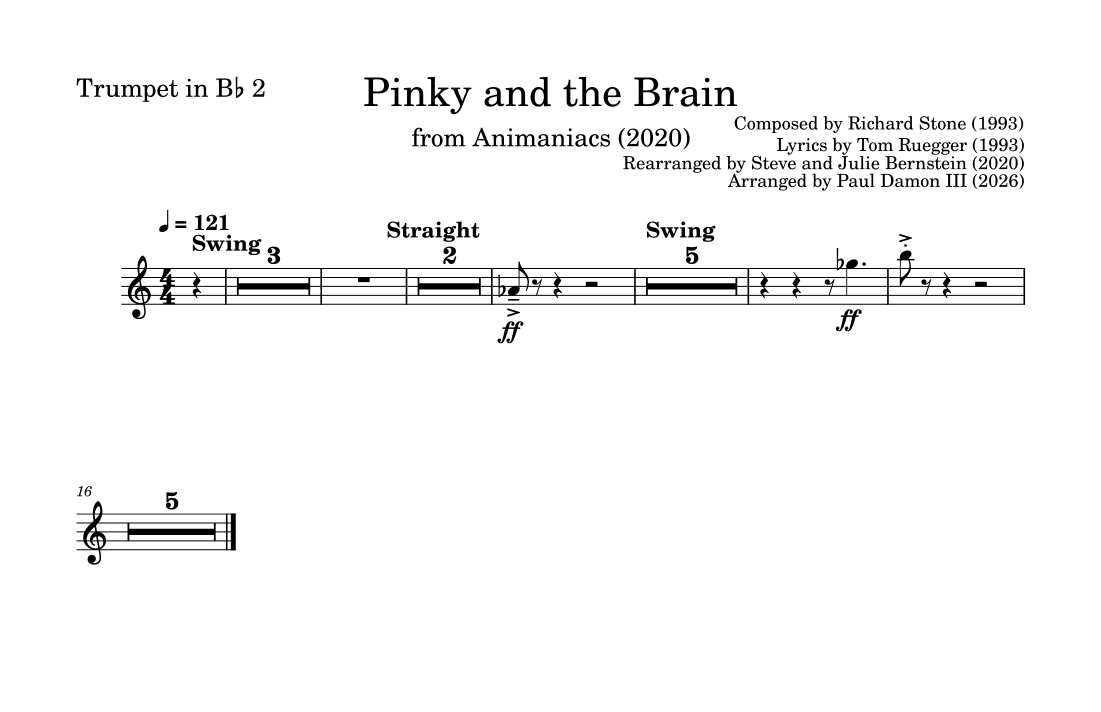 Pinky and the Brain - Trumpet 2 (arr. Steve and Julie Bernstein (2020 ...