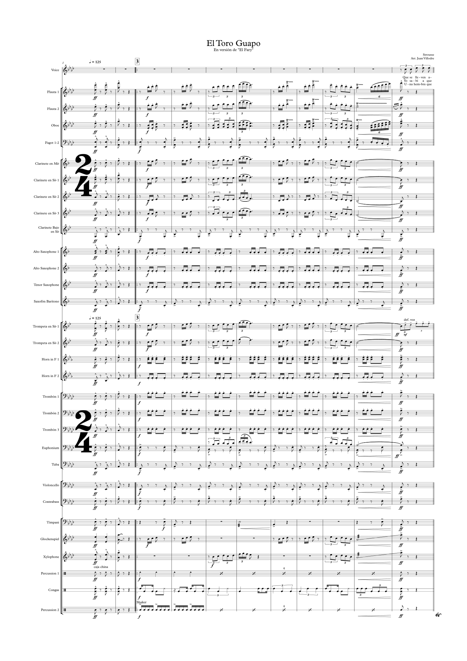 El Toro Guapo by El Fary Sheet Music for Concert Band at Sheet Music Direct
