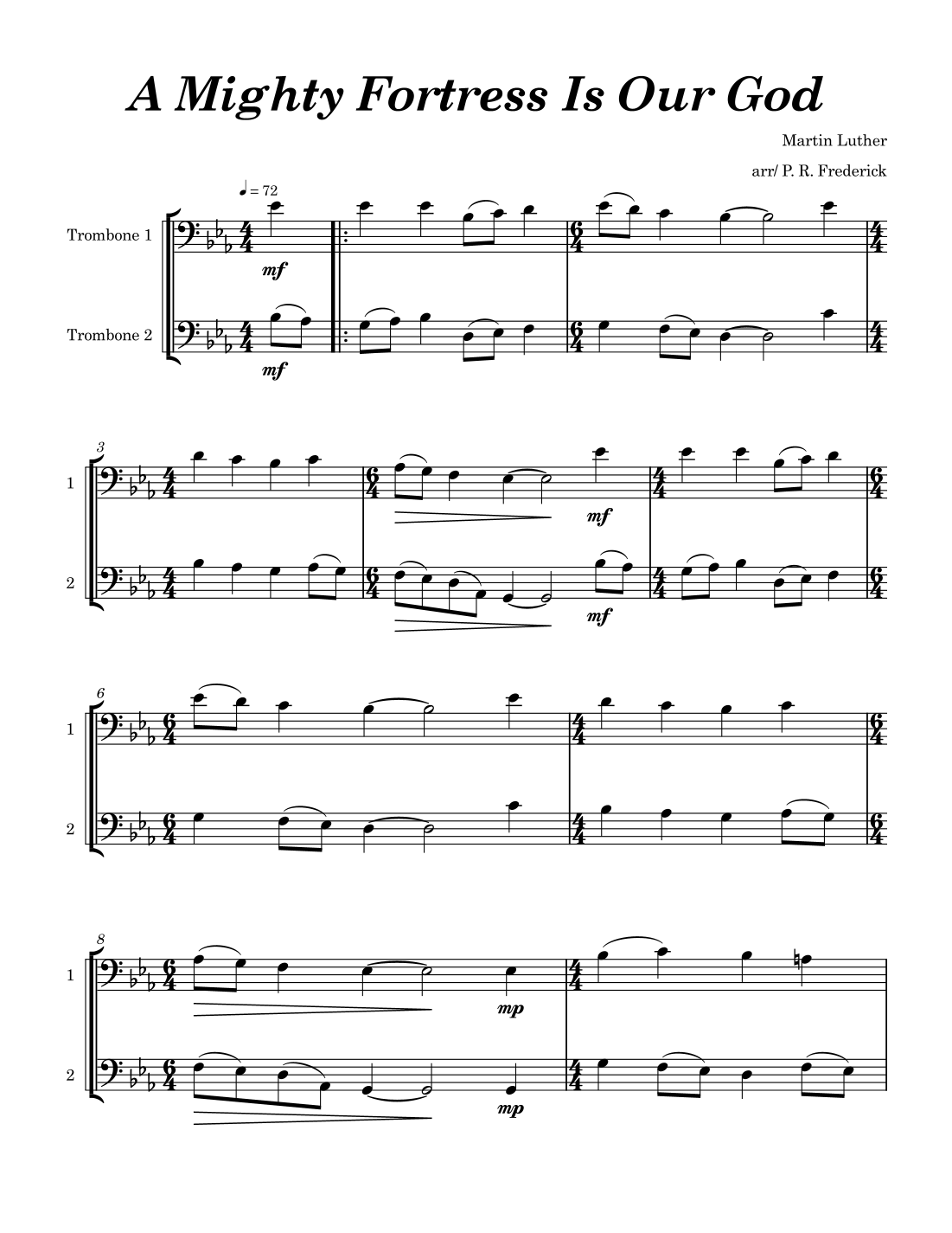A Mighty Fortress Is Our God (arr. P. R. Frederick) by Martin Luther ...