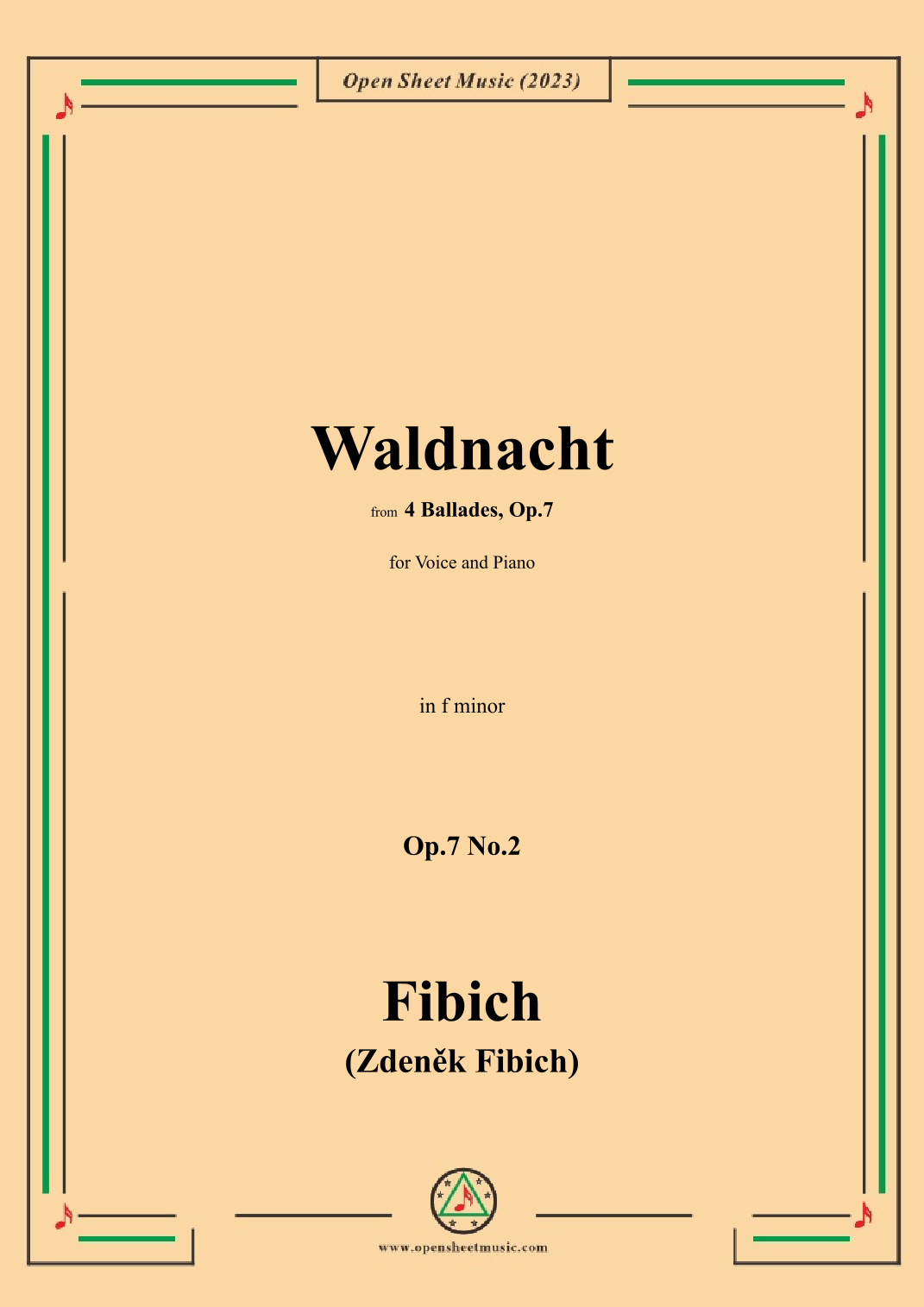 Fibich-Waldnacht(Noc v lese),in f minor (arr. OSM) by Zdenek Fibich ...
