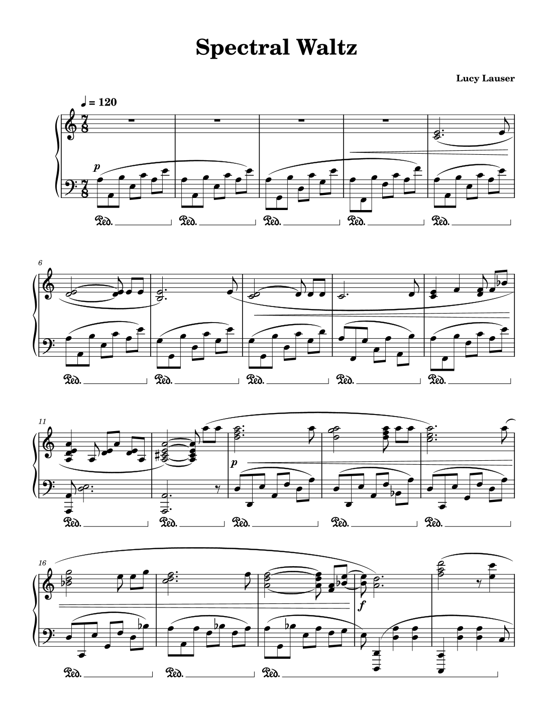 Spectral Waltz by Sun Tillikum Sheet Music for Piano Solo at Sheet ...