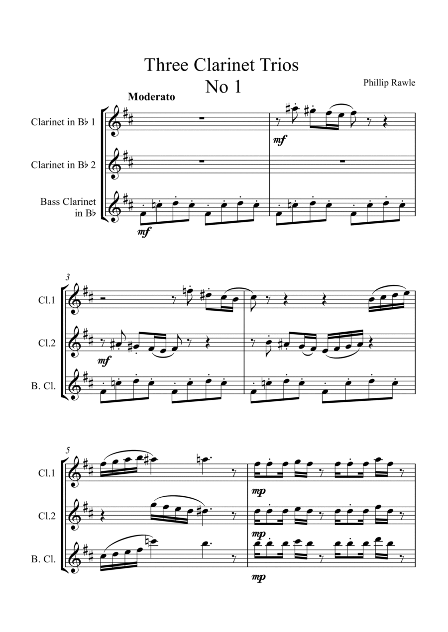 Three Clarinet Trios by Phil Rawle Sheet Music for Woodwind Ensemble at ...