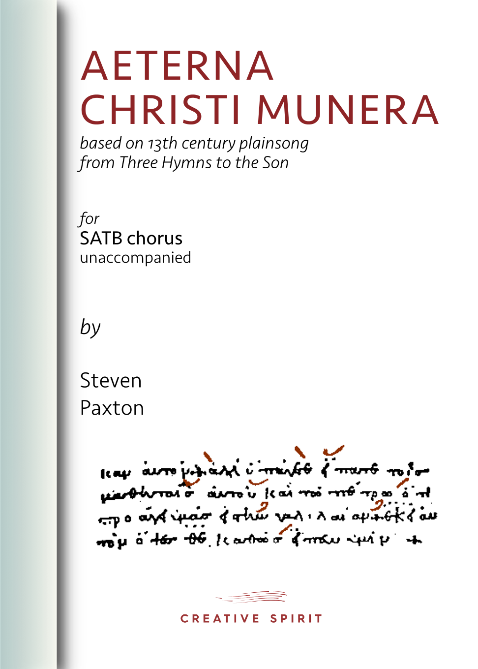 AETERNA CHRISTI MUNERA for SATB chorus unaccompanied Sheet Music ...