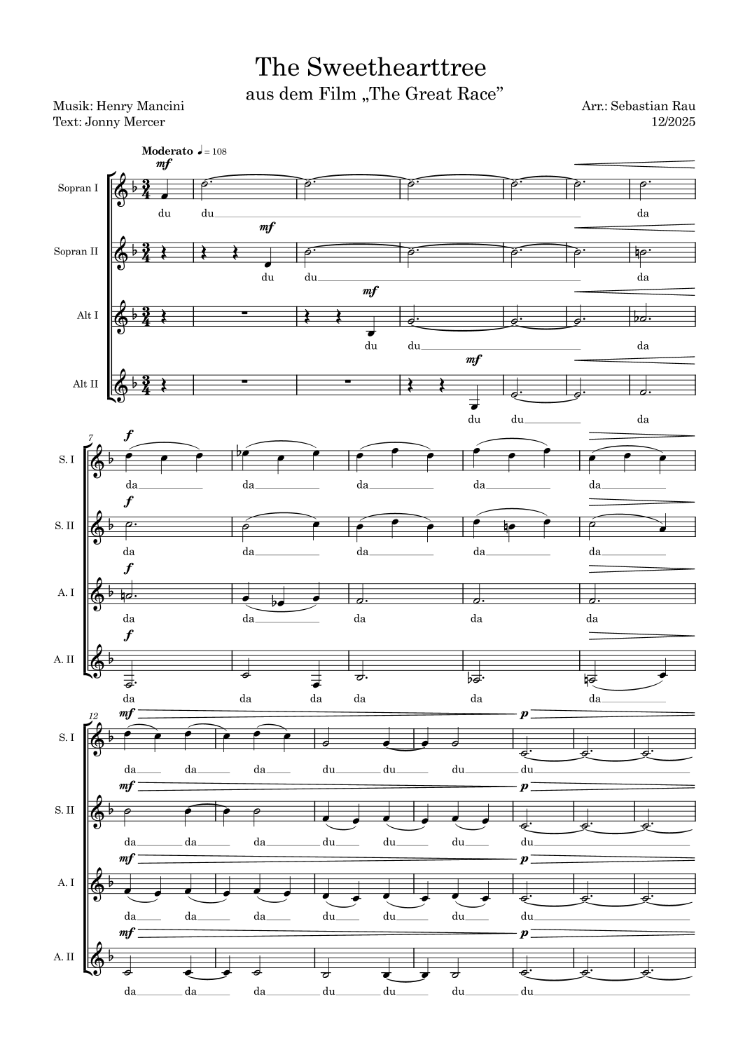 The Sweetheart Tree (arr. Sebastian Rau) by .various Artists Sheet ...