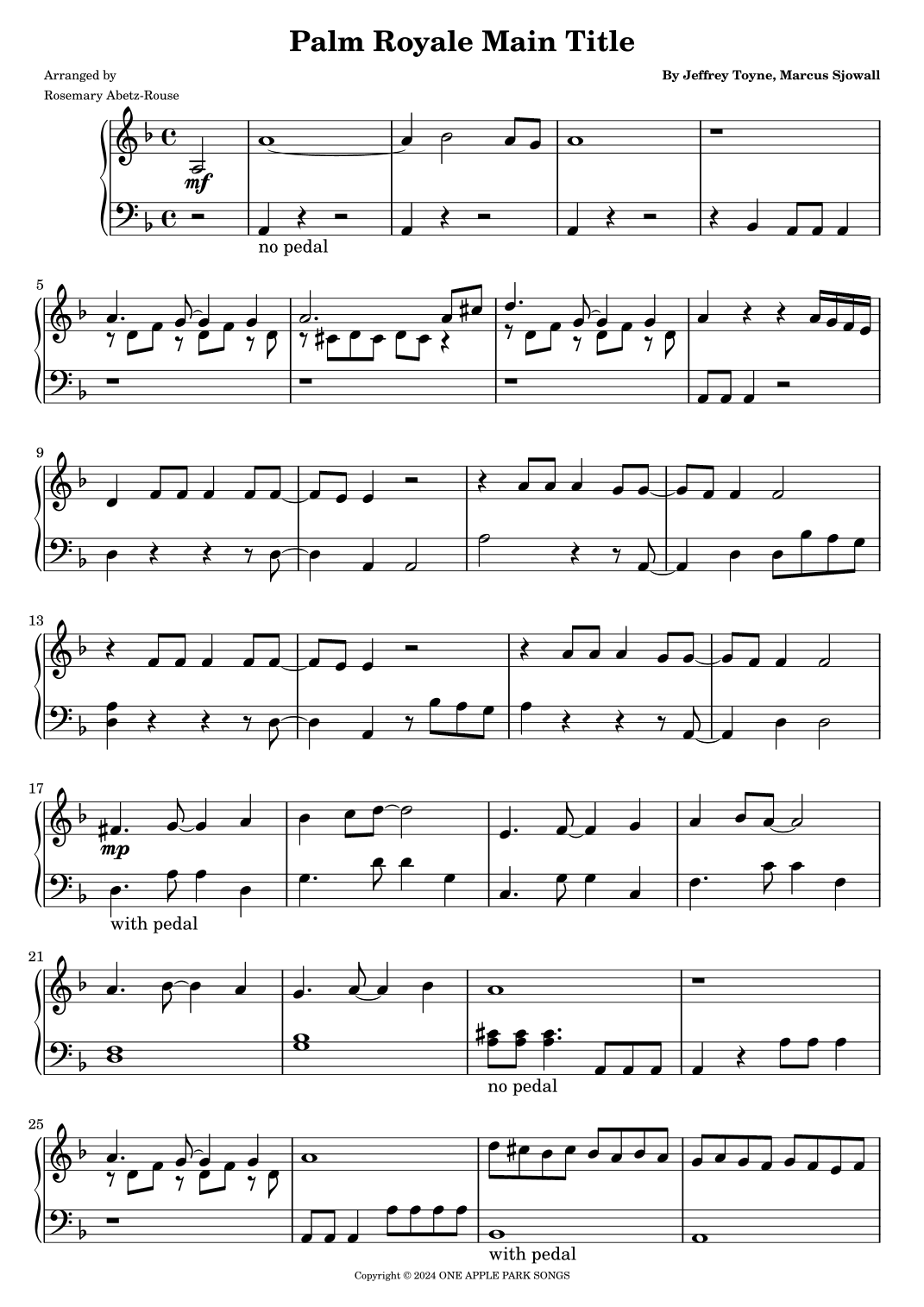 Palm Royale Main Title (arr. Rosemary Abetz-Rouse) by Jeff Toyne ...