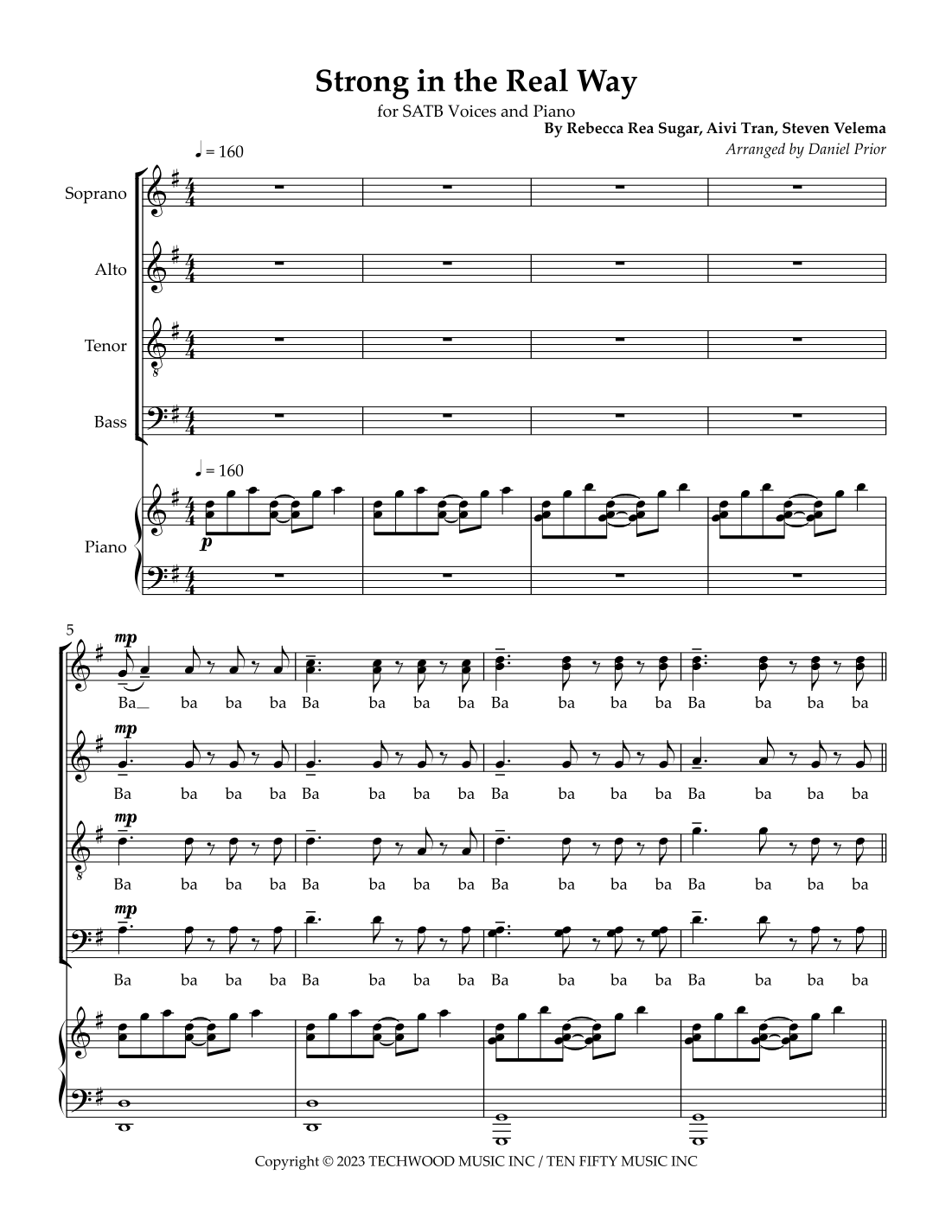 Strong In The Real Way (arr. Daniel Prior) by Steven Universe Sheet ...