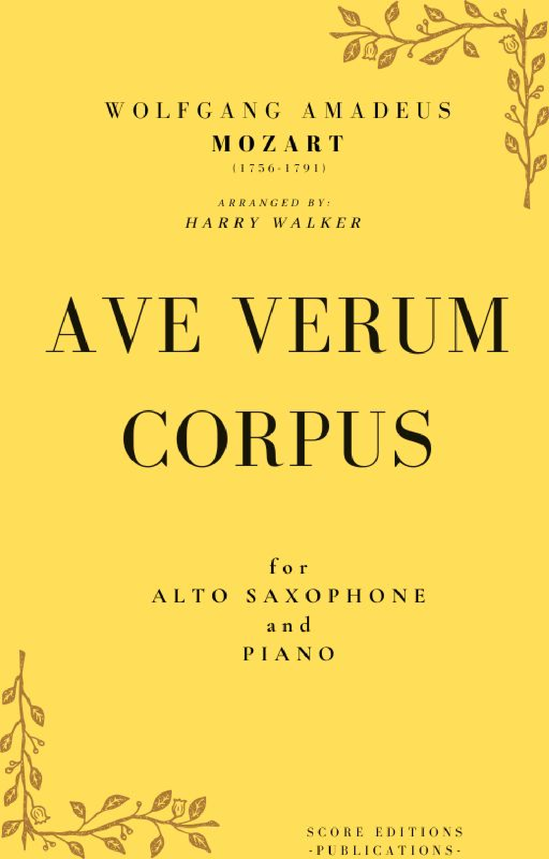 Mozart: Ave Verum Corpus – Alto Sax & Piano/Organ | Sheet Music (arr ...