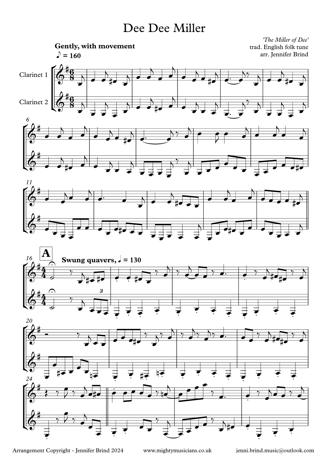 Dee Dee Miller (arr. Jennifer Brind) by Traditional English Folk Song ...