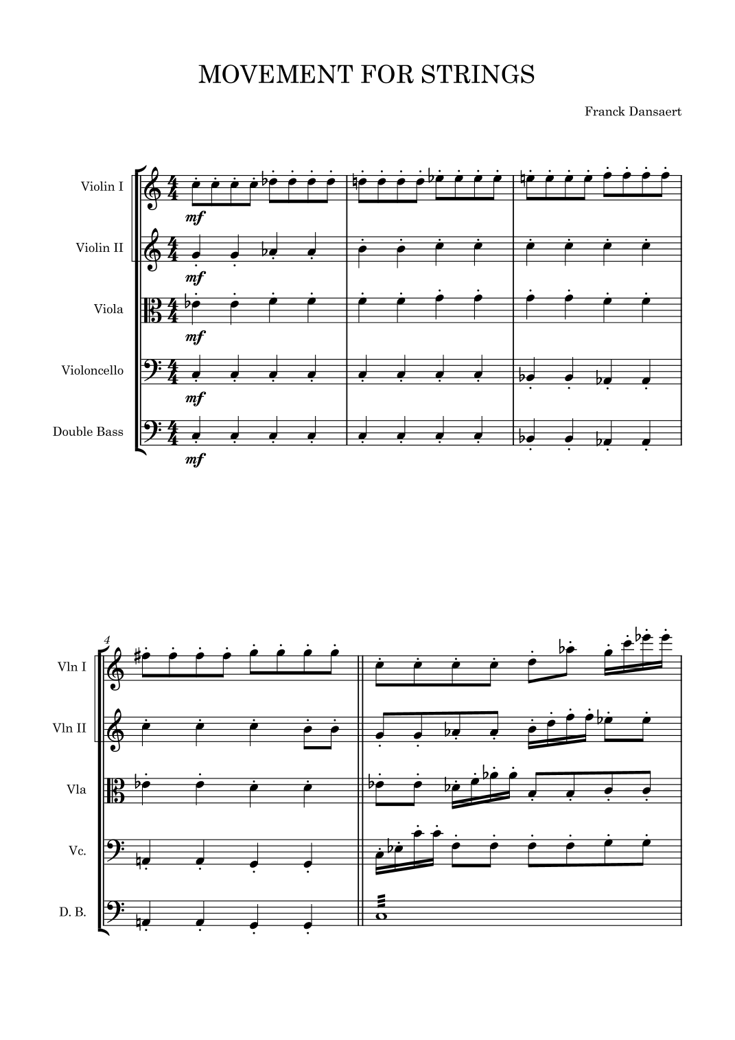 Movement for Strings - Score Only by Franck Dansaert Sheet Music for ...