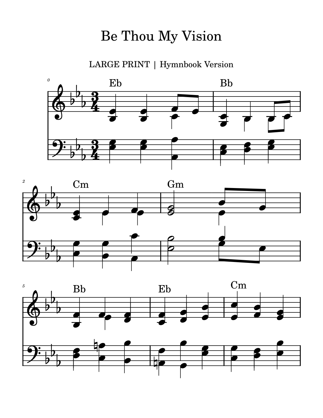Be Thou My Vision HYMNBOOK Version | LARGE PRINT NOTES (arr. Large ...